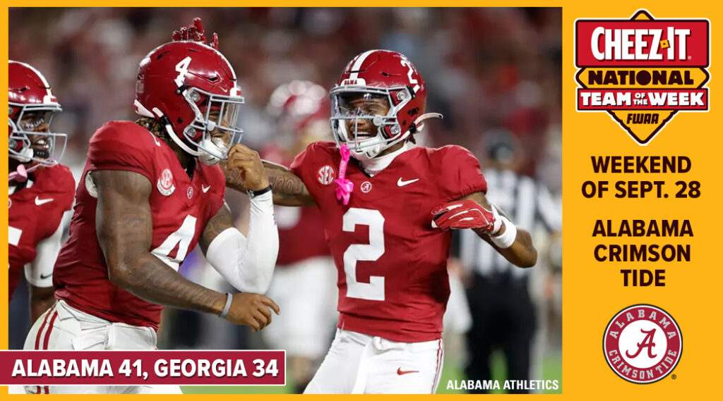 ALABAMA IS CHEEZ-IT NATIONAL TEAM OF THE WEEK – Excel High School Sports
